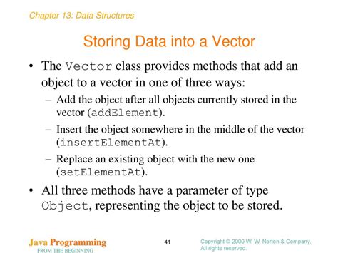 Data Structures Chapter 13 Copyright © 2000 W W Norton And Company