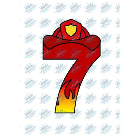Fireman Number Seven Edible Cake Decoration