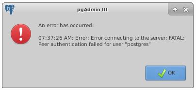 Authentication Connect To A Local Postgresql Server Using Peer Auth With Pgadmin Database