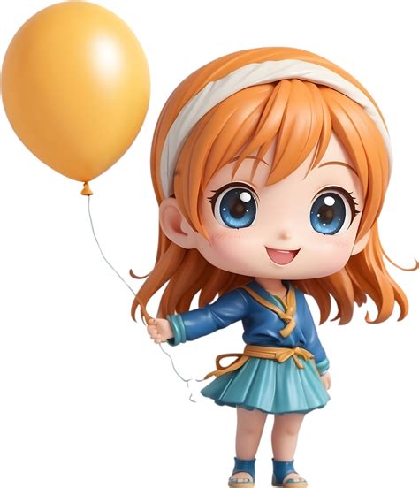 Ai Generated Anime Girl Holding Balloons Ai Generative 34925279 Png