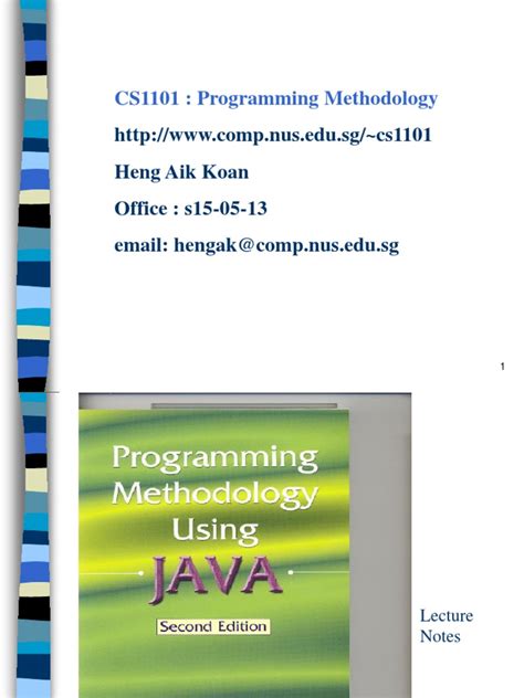 Nus Cs101 Lecture 1 Pdf Computer Programming Algorithms