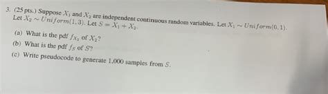 solved 3 25 pts suppose xj and xa are independent