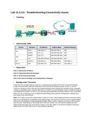 11 4 3 5 Lab Troubleshooting Connectivity Issues Docx Lab 11 4 3 5 Troubleshooting