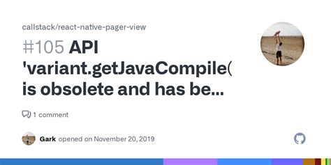 api variant getjavacompile is obsolete and has been replaced with variant