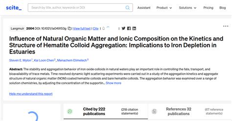 Influence Of Natural Organic Matter And Ionic Composition On The