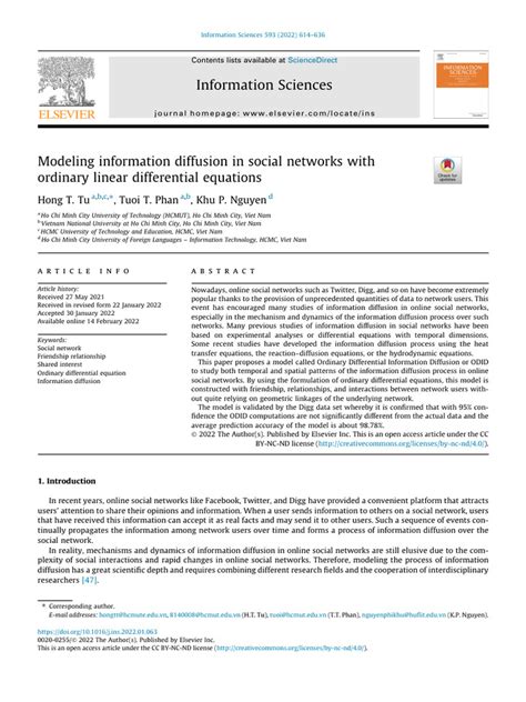 Modeling Information Diffusion In Social Networks With Ordinary Linear