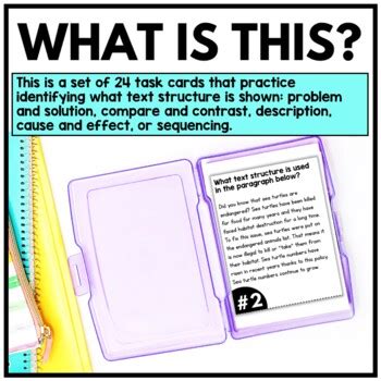 Nonfiction Text Structures Task Cards Reading Comprehension Rd Th Th Grade