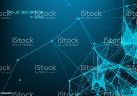 Abstract Plexus Structure Of Digital Data Web And Node Particles And Dots Connection Atom And