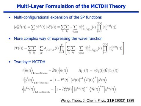 Ppt Multilayer Formulation Of The Multi Configuration Time Dependent