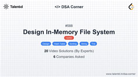 Design In Memory File System Dsa Problem Talentd