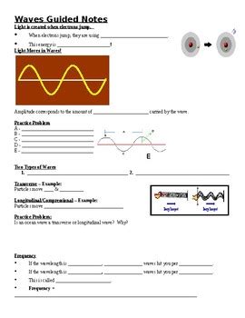 Physical Science Guided Notes For Waves PowerPoint By Chem Queen
