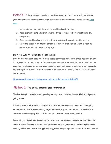 Bio Lab Ways To Grow A Parsnip Method 1 Parsnips Are Typically Grown From Seed And You Can