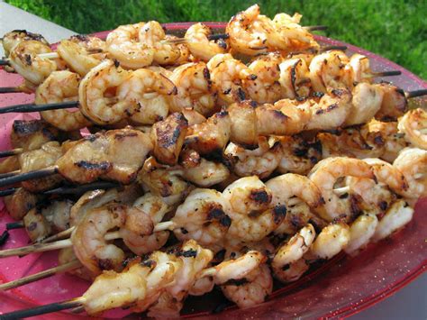 Yummy Honey Chicken Shrimp And Vegetable Kabobs A Hint Of Honey