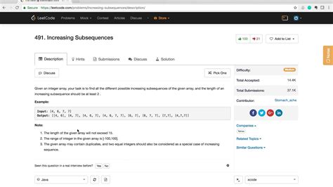 每日一题小Fu讲解LeetCode 491 Increasing Subsequences YouTube