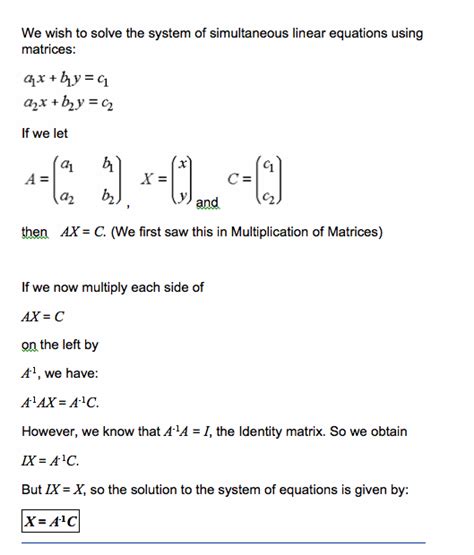 Solving System Of Equations Using Inverse Matrix Tessshebaylo