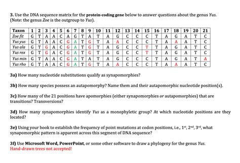 Solved 3 Use The Dna Sequence Matrix For The Protein Coding