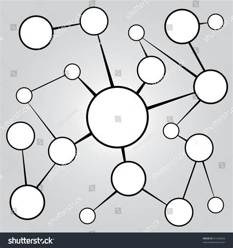 Empty Flow Chart Diagram Circles Connecting Stock Vector Royalty Free