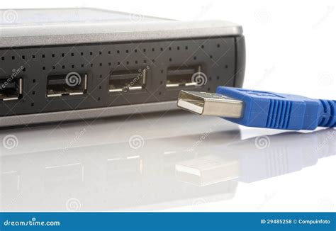 Usb Connection With Hub Stock Photo Image Of Macro Flashdrive 29485258