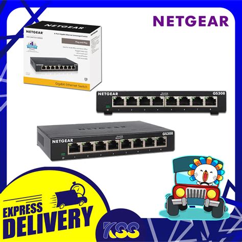 สวิตซ์ฮับ สวิตซ์เพิ่มช่องแลน Netgear Gs308 8 Port Gigabit Unmanaged Switch 10 100 1000mbps เปิด