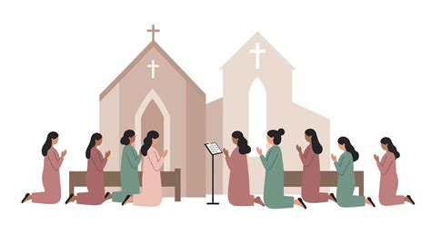 Praying In Church Vector Art Icons And Graphics For Free Download