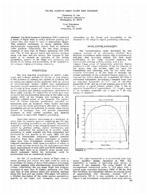 The Nrl Adaptive Array Flight Test Database Ieee Conference