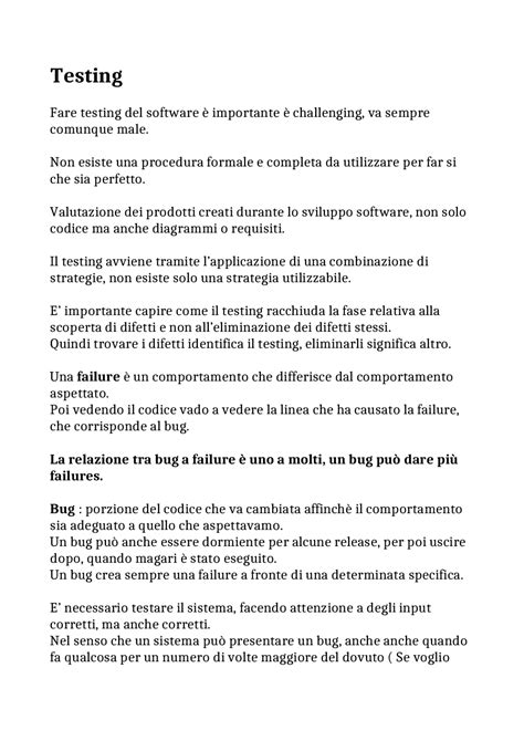 Il Testing Ingegneria Del Software Per Il Web Docsity