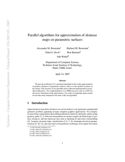 pdf parallel distance map approximation on surfaces