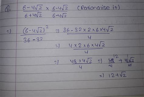 Simplify The Equation 6 4√2 6 4√2