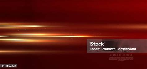 추상적 인 배경 고급 빨간색 우아한 기하학적 수평과 금 조명 효과와 텍스트를위한 복사 공간으로 반짝입니다 템플릿 프리미엄 어워드 디자인 1위에 대한 스톡 벡터 아트 및 기타