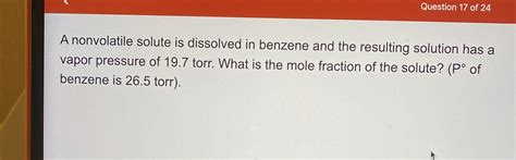 Solved Question 17 ﻿of 24a Nonvolatile Solute Is Dissolved