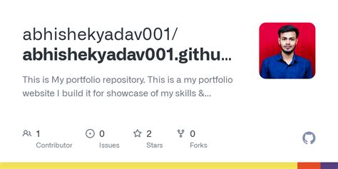 GitHub Abhishekyadav Abhishekyadav Github Io This Is My Portfolio Repository This Is A