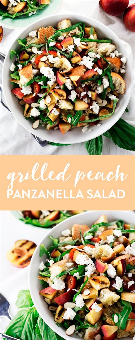 Grilled Peach Panzanella Salad • A Simple Pantry