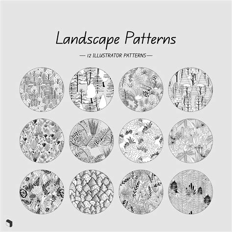 Swatch Colorful Landscape Patterns Toffu Co