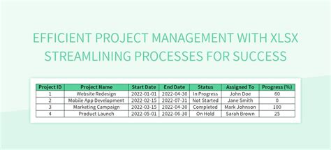 Efficient Project Management With Xlsx Streamlining Processes For