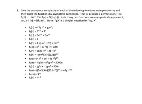 Solved Give The Asymptotic Complexity Of Each Of The Chegg