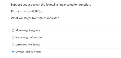 Solved Suppose You Are Given The Following Linear Selection