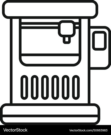 Automated Cnc Machine Icon Outline Printer Vector Image