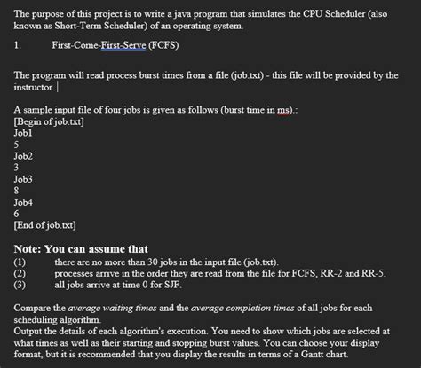 The Purpose Of This Project Is To Write A Java