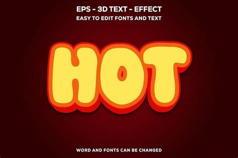 Premium Vector Hot 3d Text Effect
