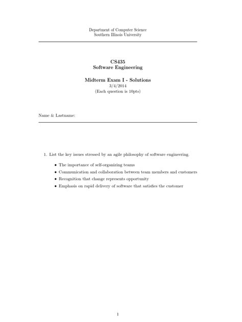 435 Midterm1sol Pdf Component Based Software Engineering Use Case