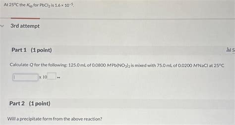 Solved Calculate Q For The Following ML Of Chegg Com
