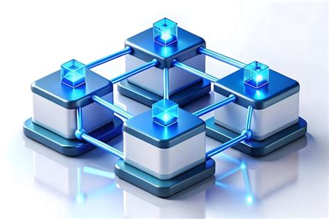 Futuristic Network Nodes With Data Streams On An Isolated White Background Concept As Two