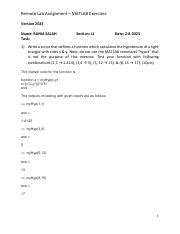 Remote Lab Assignment MATLAB Exercises Hypotenuse Course Hero