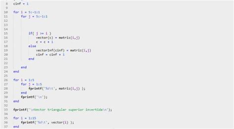 Arrays MatLab Vectores Triangulares Superior Inferior Invertidos Tutorias Co