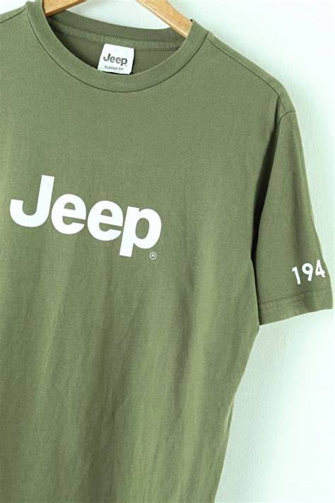 M 지프 반팔 티셔츠 면 올드스쿨 녹색 세컨웨어