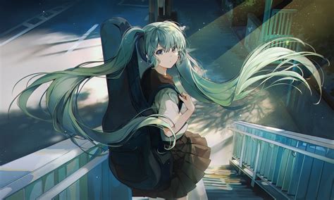 2000x1200 Resolution Green Hair Hatsune Miku Vocaloid 2000x1200