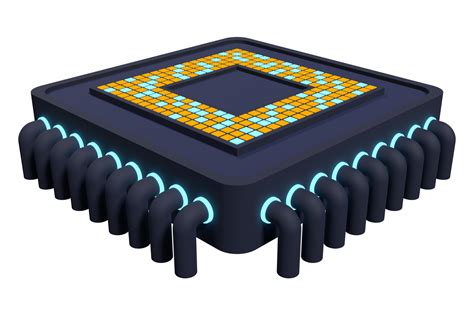 3d Artificial Intelligence Chip Concept Artificial Intelligence Concept Futuristic Microchip