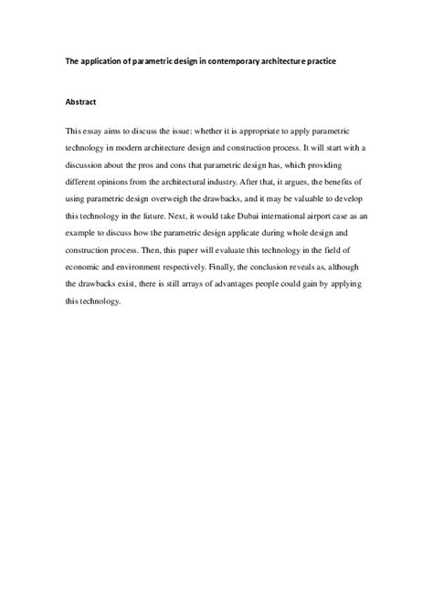 doc of parametric design in contemporary architecture practice