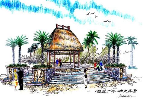 三亚海滩简笔画 海滩简笔画 大海沙滩简笔画 大山谷图库