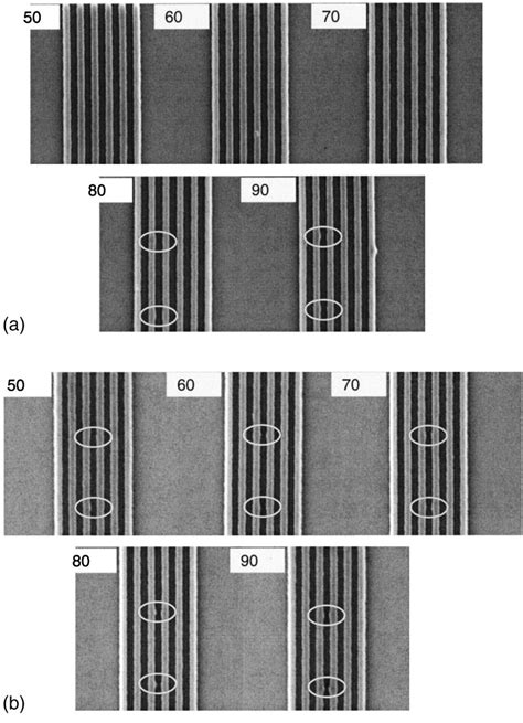 Sem Images From Prints Of The Proximity Defects For Defect Widths